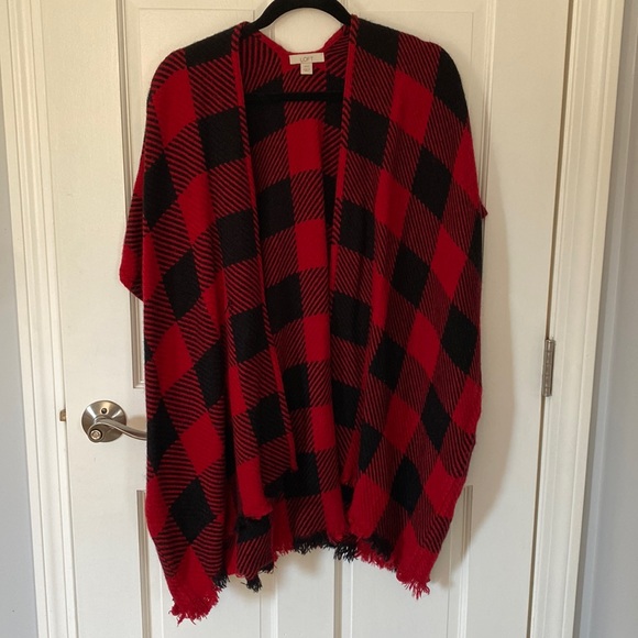 LOFT | Sweaters | Loft Buffalo Plaid Wrap | Poshmark